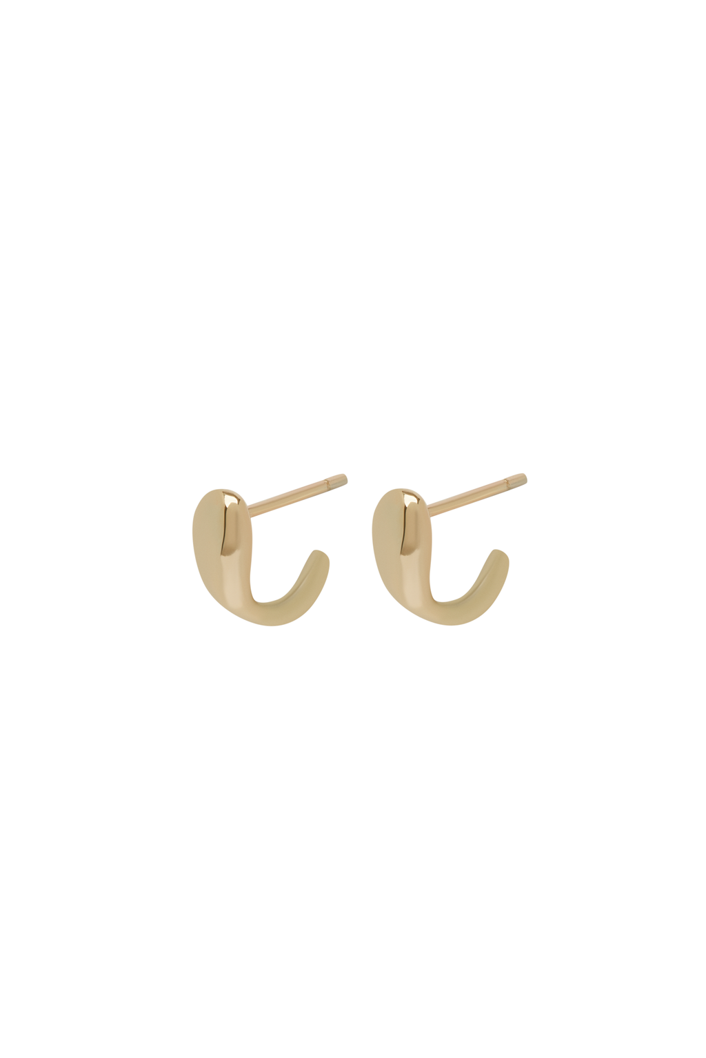 Organic Half Hoop Studs Solid Gold – Artefact